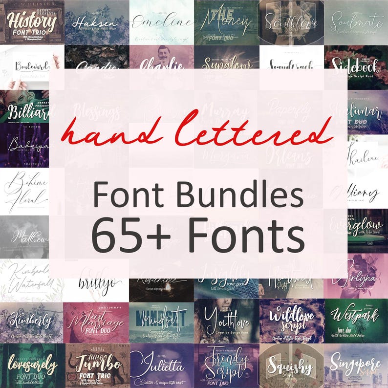 Handlettered Font Bundle - Planner Fonts - Farmhouse Font - Procreate ...