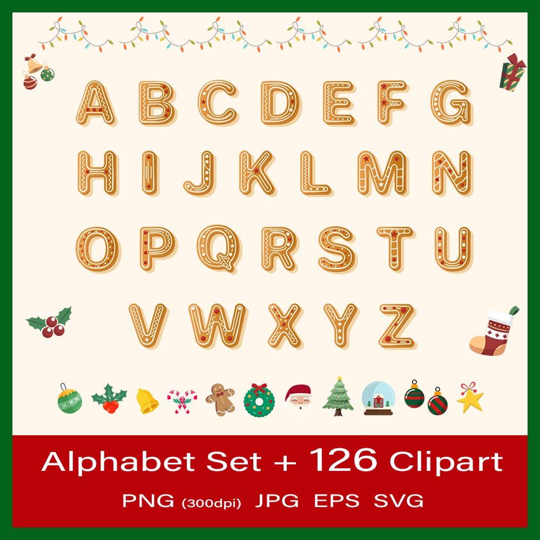 Christmas Alphabet PNG Christmas Letters Clipart Santa Alphabet PNG ...