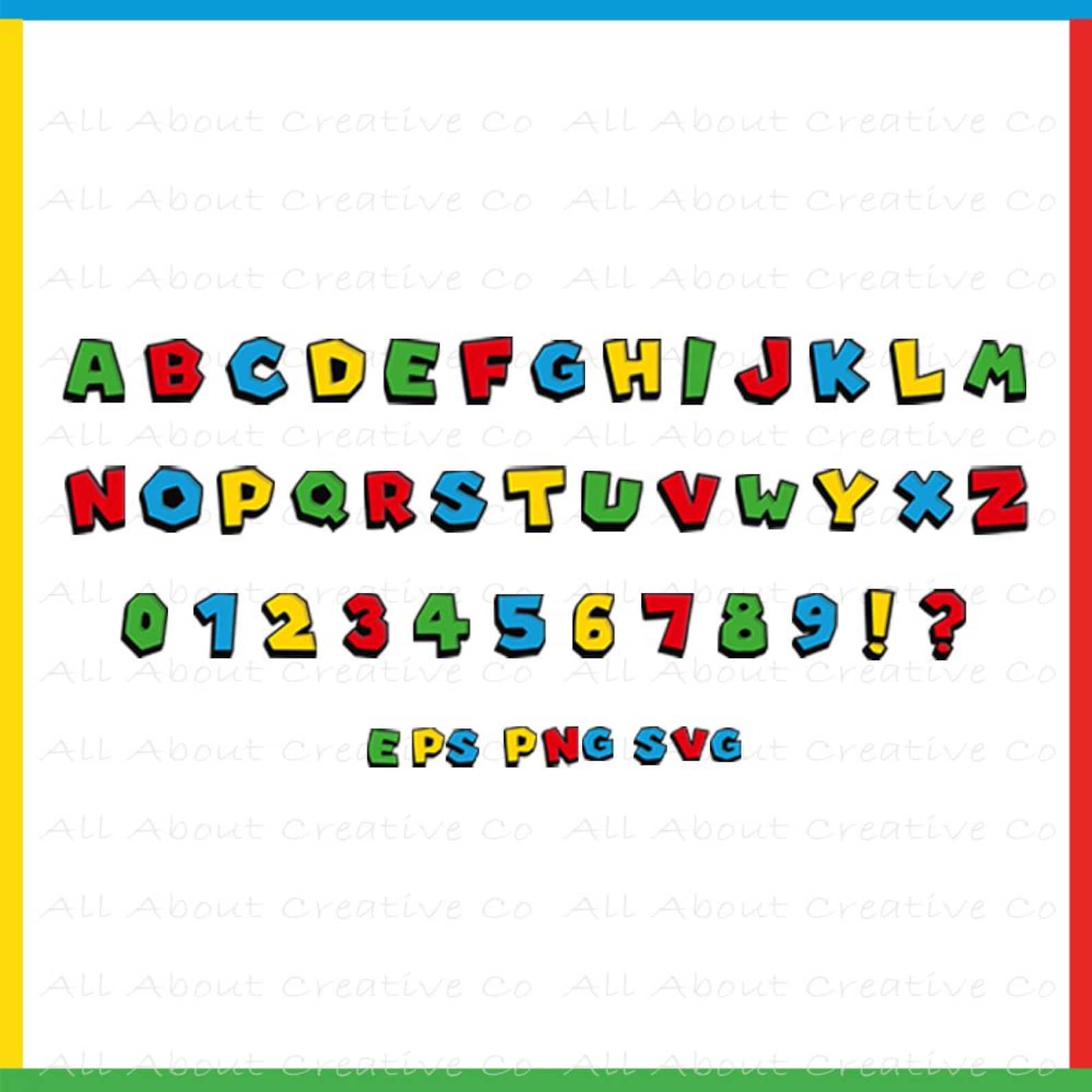 Super Mario Font, Mario Font, Super Mario Letters, Super Mario Font SVG ...