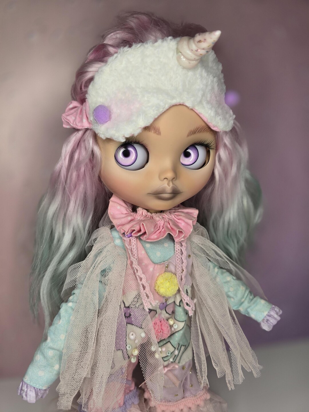 Beautiful Blythe Doll. Blythe Unicorn. Tan Skin. Custom Blythe. OOAK ...