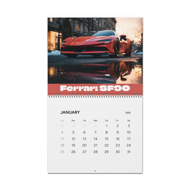 Supercars Calendar 2026 | Sports Cars, Monthly Wall Calendar - Etsy