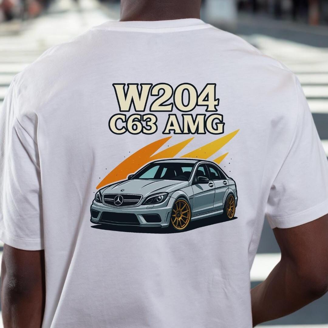 W204 C63 AMG Shirt - Cartoon Mercedes - Benz T-shirt for Car ...