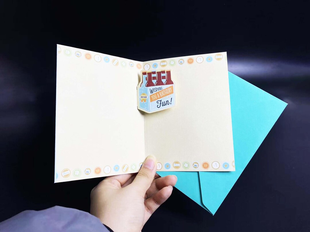 Funny Pop-up Beer Greeting Card, Personalized 3D Creative Beer Greeting ...