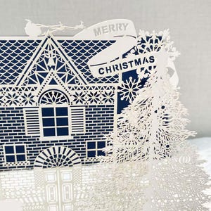 Handmade Christmas Tree & Reindeer Winter Christmas Card, Personalized ...