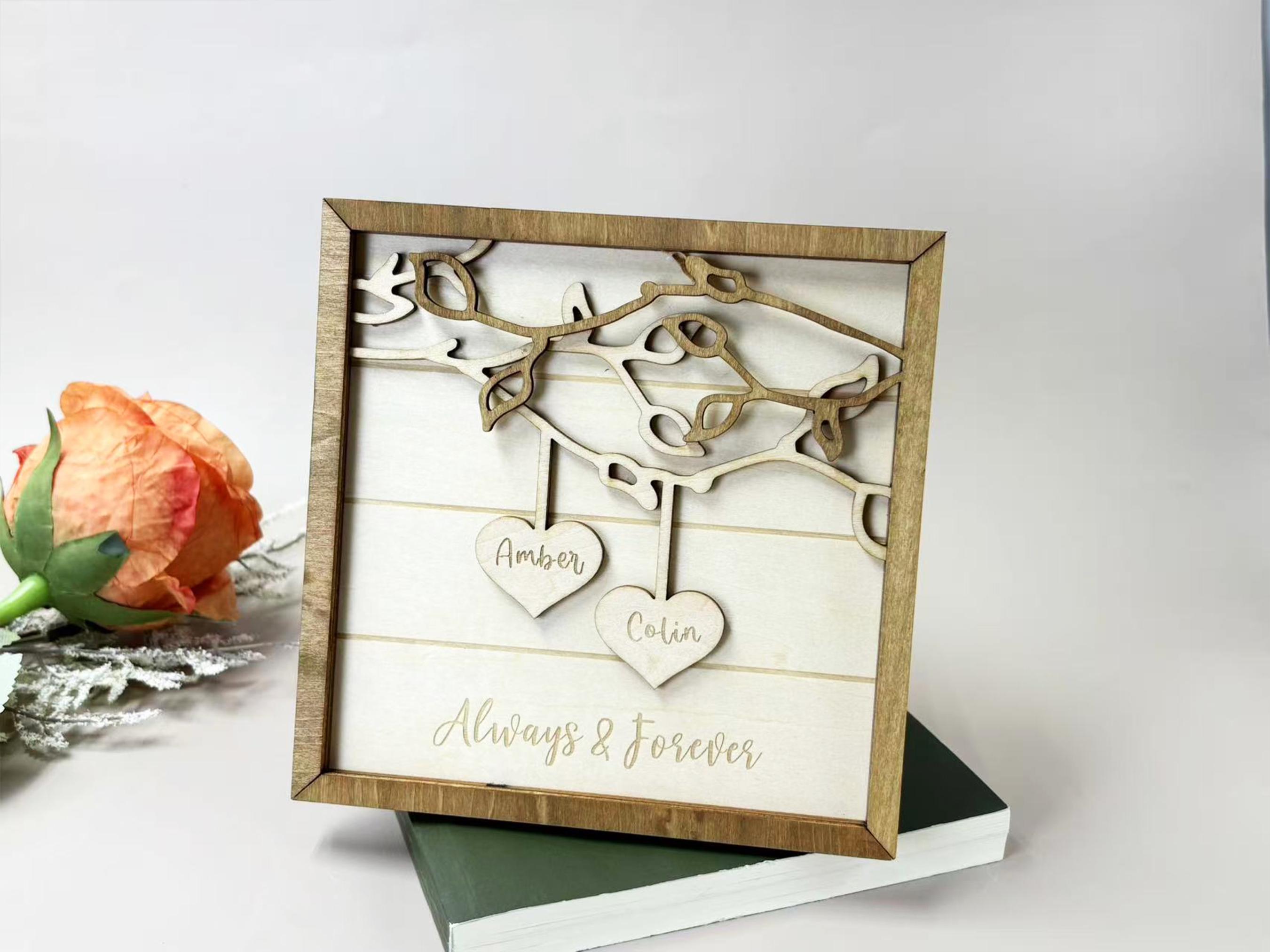 Personalized Wooden Couple Sign Anniversary Gift, Customized Wedding ...