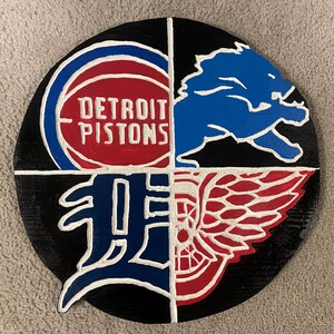 4-1 Detroit Sports Logo Sign (hand-carved and Hand-crafted) - Etsy
