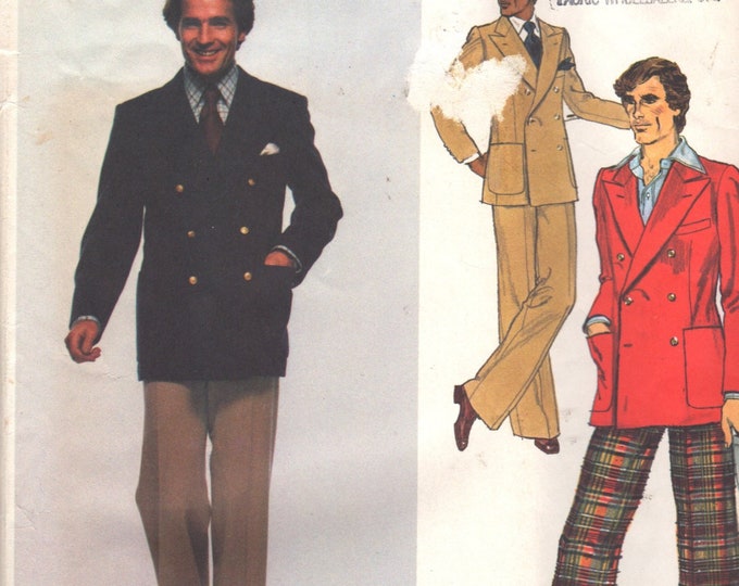 Simplicity 9483 1970s Mens Button Fly Jeans Pattern Hip Hugger Bell ...