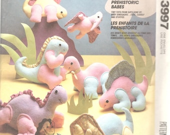 Butterick 5753 455 1980s DINOSAURS Pattern Triceratops Stegosaurus T ...