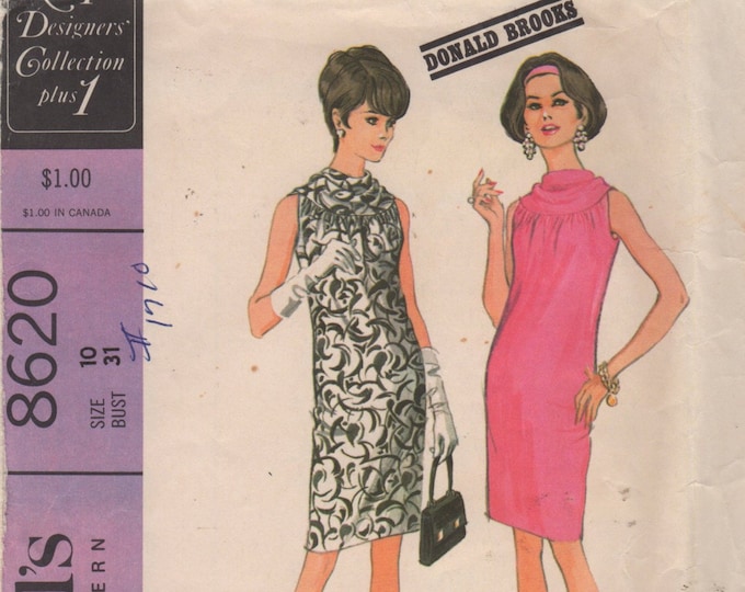 1960s Butterick 5368 Whirl Away Dress Pattern Wrap Dress Scoop Neck ...