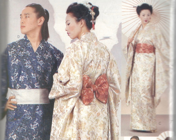 Butterick 6698 Sewing Pattern Yukata Kimono Pattern Japanese Wrap Robe ...