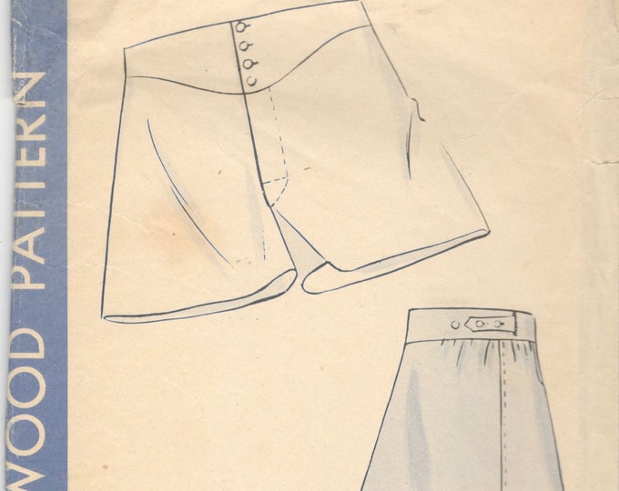 Hollywood 958 1940s Mens Fly Front BOXER SHORTS Pattern Button Contour ...