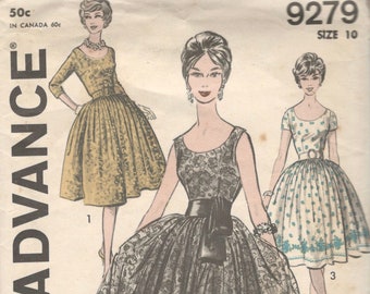 Simplicity 7715 Front Wrap Dress Pattern Cocktail V Neck Womens Vintage ...