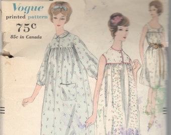 Butterick 6415 1950s Misses Nightgown Pattern Fitted Midriff Shaped ...