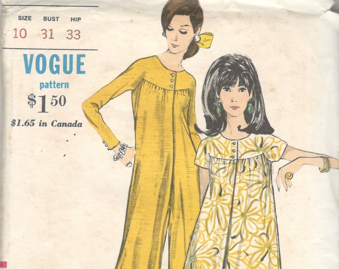 Vogue 7048 1960s Misses Dress and Pantdress Harem Jumpsuit Pattern ...