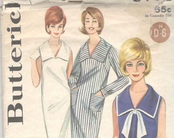 1960s Butterick 5368 Whirl Away Dress Pattern Wrap Dress Scoop Neck ...