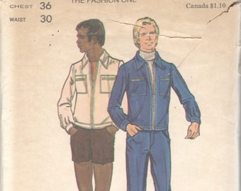 Mccalls 3443 1970s Mens Suit Pattern Pants and Blazer Jacket Adult ...