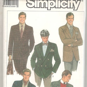Simplicity 8783 1980s Mens Single or Double Breasted Jacket Pattern ...
