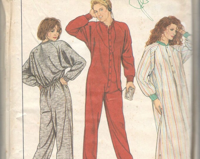 Simplicity 8958 80s Mens Womens Nightshirt Pattern Footed Drop - Etsy