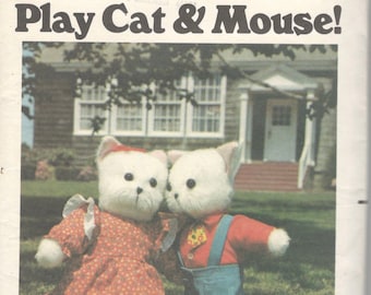 Simplicity 1843 1950s Stuffed Animal Toy Pattern and Clothes for Bunny ...