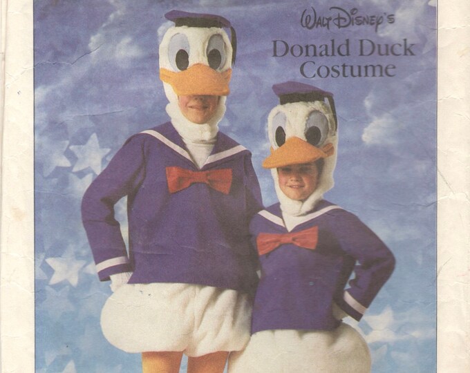Simplicity 7731 1980s Childs DONALD DUCK Costume Pattern Boys Girls ...