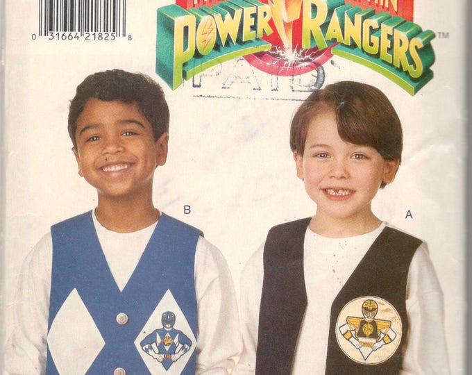 Butterick 4065 Childs POWER RANGER Easy Vest Pattern Iron ON Transfers ...