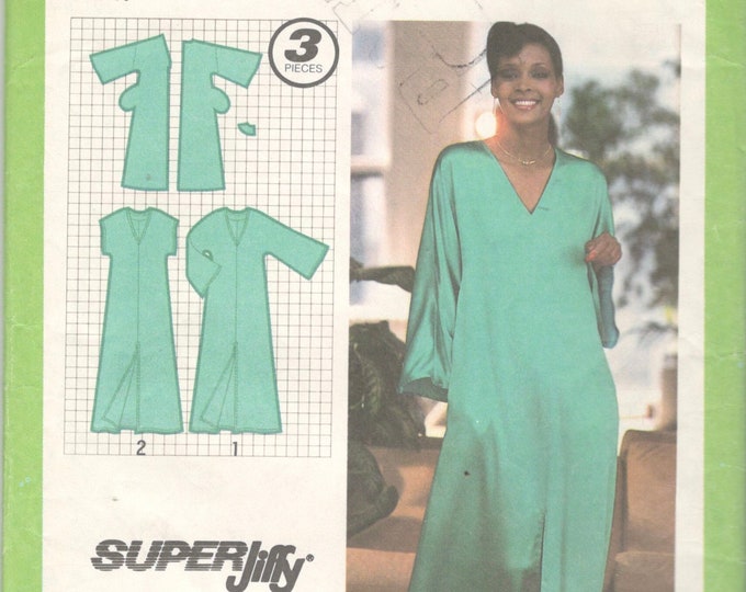 Simplicity 9246 1970s Super Jiffy Pullover Caftan Pattern Kimono Sleeve ...