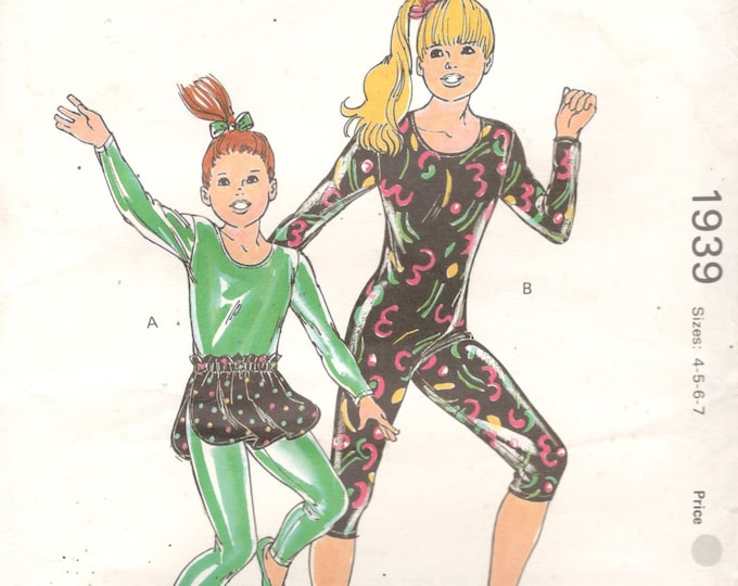 Kwik Sew 1939 1980s Girls Dance Gymnastics Unitards and Skirt Pattern ...