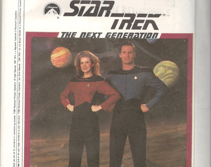 Star Trek Costume Pattern Simplicity 9394 1980s TNG Pattern Adult ...
