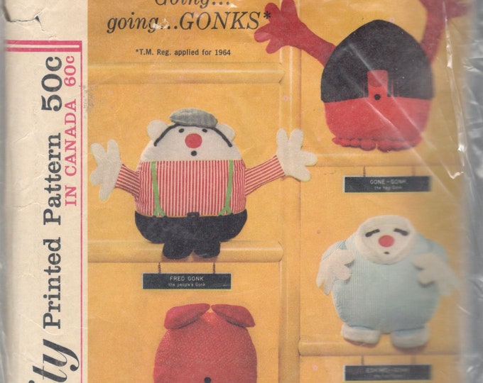 Simplicity 5943 1960s Set of GONKS Pattern Dolls Fred Gone Eskimo ...