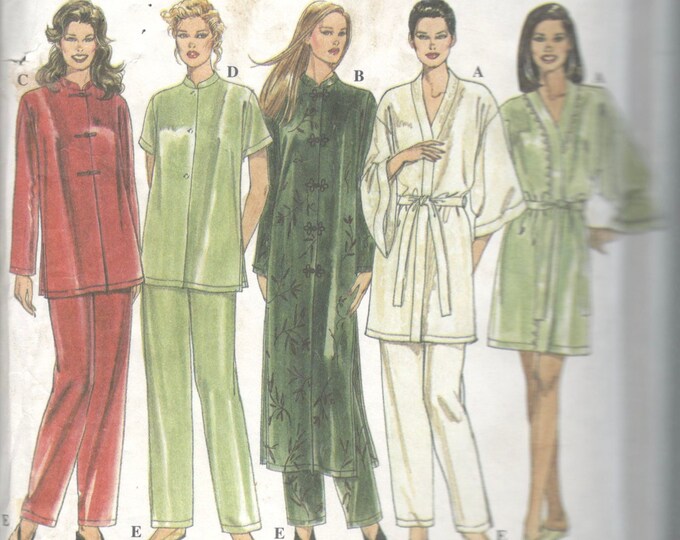 Simplicity 9929 Misses Pullover Nightgown Baby Doll Pajamas Robe ...