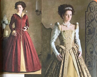 Simplicity 2589 Womens Renaissance Tudor Gown Costume Pattern Renfaire ...