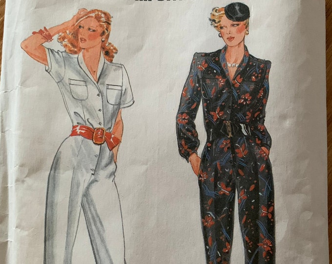 1980s Butterick 6680 Willi Smith Misses Disco Jumpsuit Pattern Womens ...