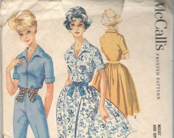 1960s Butterick 5368 Whirl Away Dress Pattern Wrap Dress Scoop Neck ...