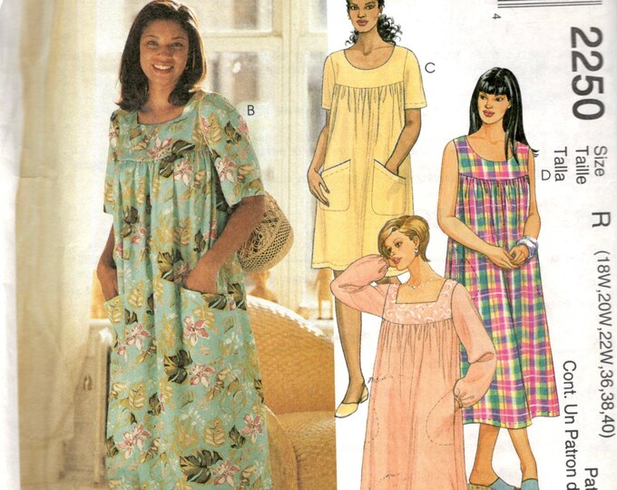 Mccalls 2250 Pullover Muu Muu Pattern Dress With Sleeve and Neckline ...
