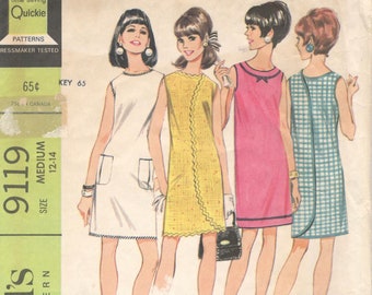 1960s Mccalls 9118 3 Armhole Dress Pattern 6 Versions Womens Vintage ...