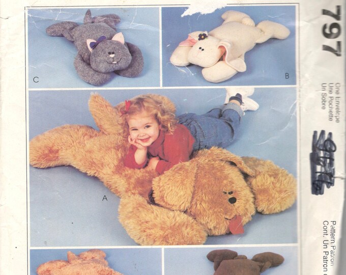 Mccalls 9616 Fuzzy Friends Animal Pillow Shams Pattern Dog Rabbit Cat ...