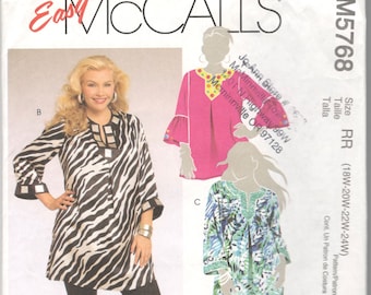 Butterick 6601 Muu-muu Dress Pattern Pullover Scoop or V Neck Womens ...