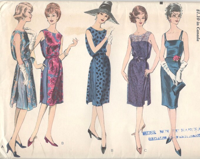 Vogue 2199 1960s Misses Mod Dress Pattern Seam Interest BLASS Womens ...