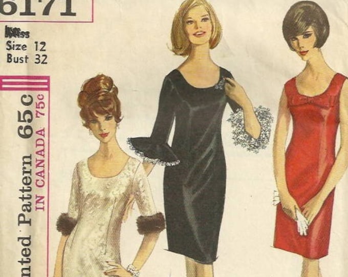 Simplicity 5362 1960s Simple to Sew Shift Dress Pattern With Transfer ...