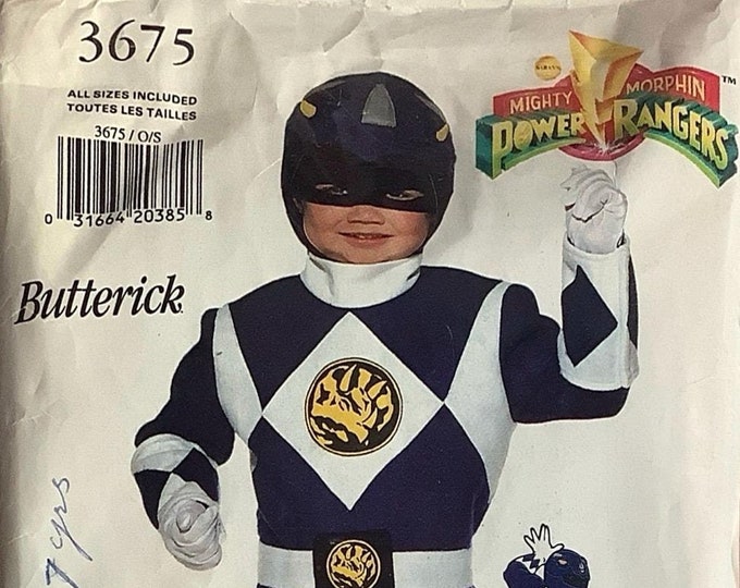 Butterick 3675 Billy Blue POWER Ranger Costume Pattern Boys Girls Teen ...