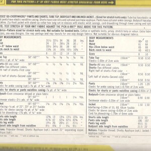 Simplicity 5551 1980s Misses Bodysuit Shorts Pants Jacket Tube Top ...