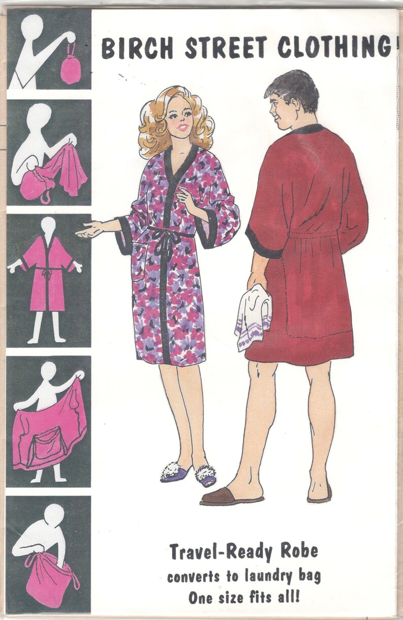 Birch Street Travel Ready Robe Pattern Unisex Converts to - Etsy
