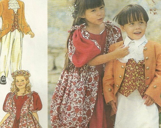Style 2603 Kids Colonial Costumes Pattern W/ Topcoat Size 3 - 8 Breast ...