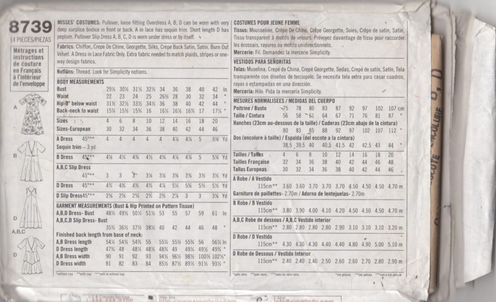 Simplicity 8739 1920s Dress Pattern Great Gatsby Downton Abbey Flapper ...