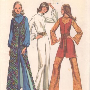 Simplicity 9720 1970s Misses Tunic Vest and Jumpsuit Pattern | Etsy