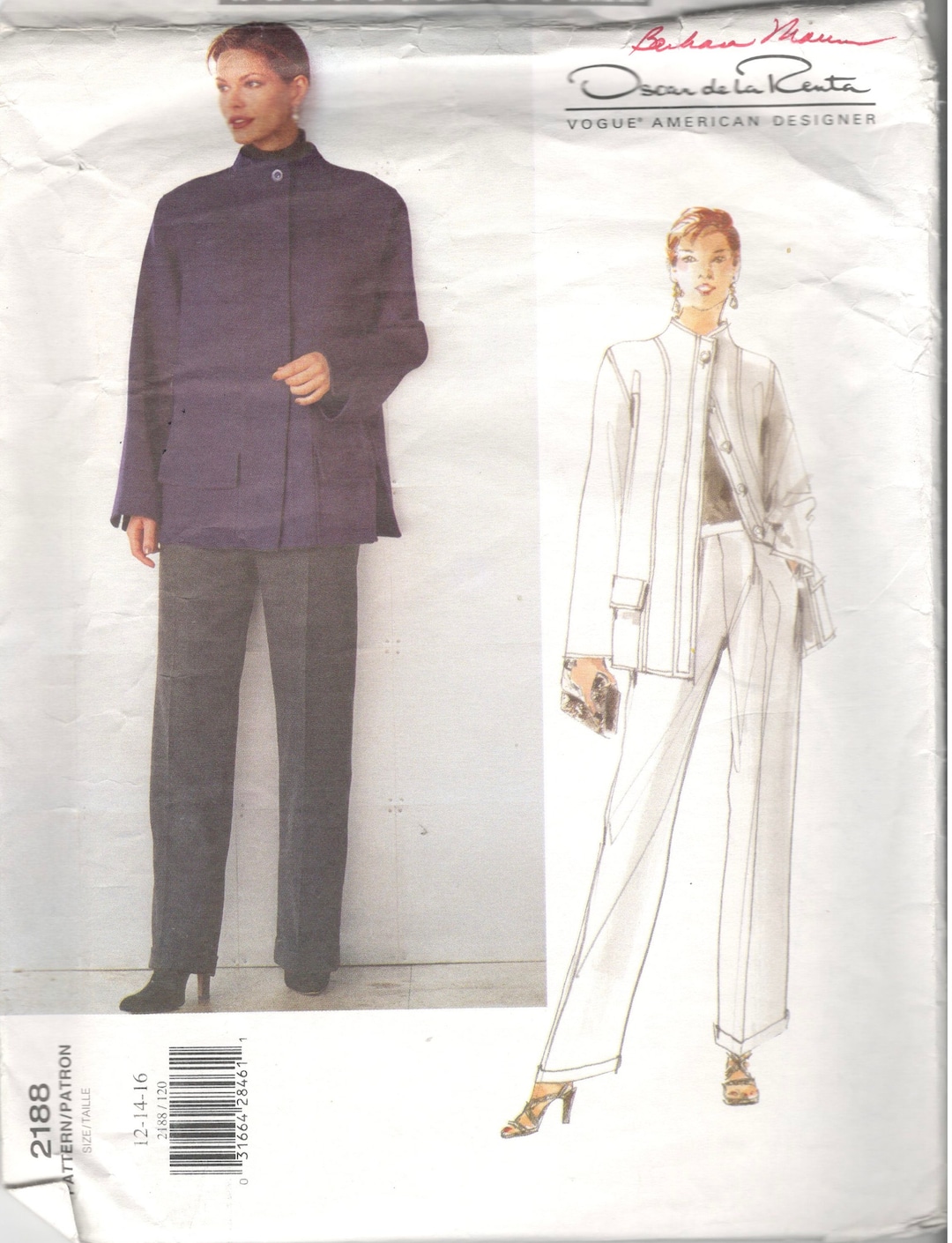 Vogue 2188 Misses Loose Fitting Below Hip Jacket and Pants Pattern ...