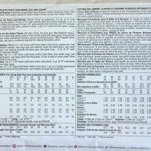 Simplicity 8113 Cosplay Costume Pattern Princess Dress Foam Armor Belt ...