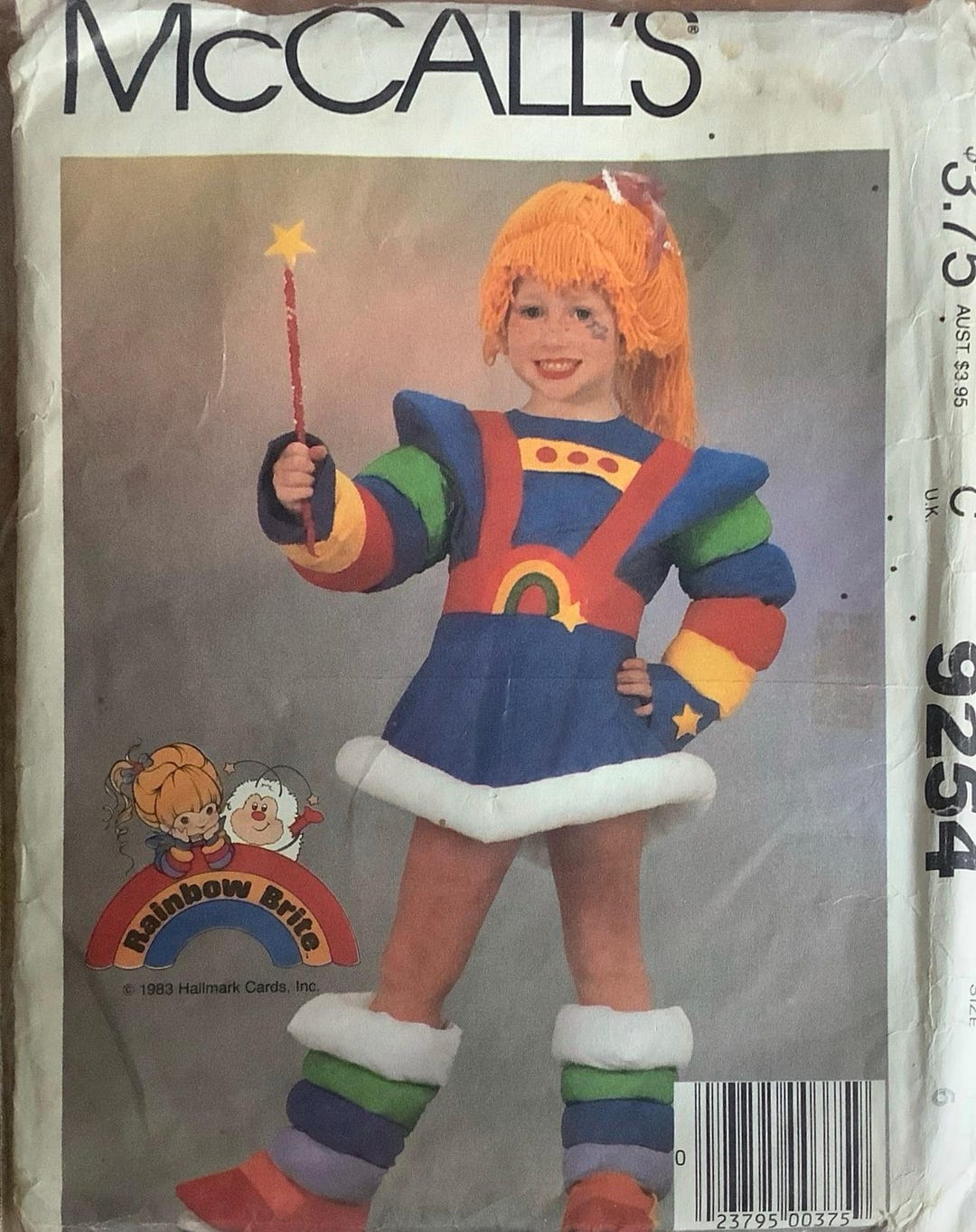 Mccalls 9254 1980s Childs Rainbow Brite Costume Pattern Girls Wisp ...
