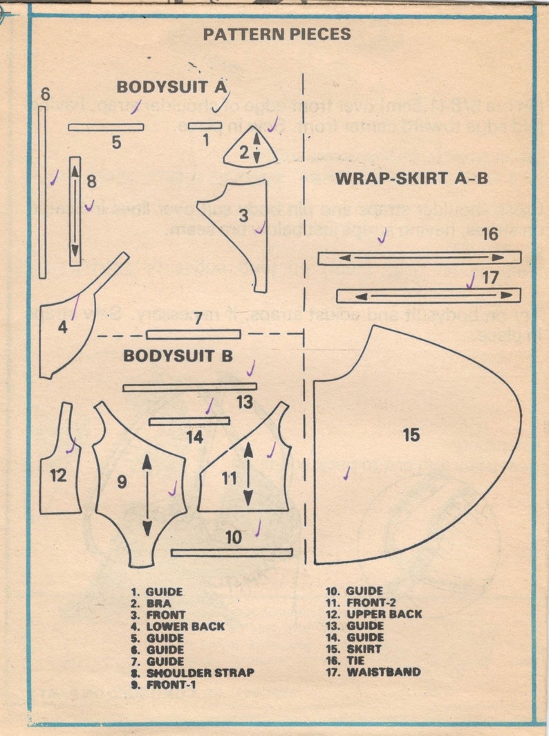 Mccalls 6337 1970s Misses Bodysuit and Wrap Skirt Pattern - Etsy