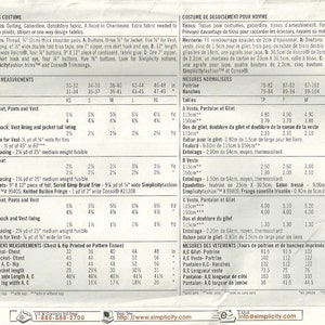Simplicity 9686 Stage Costume Pattern Band Leader Music Man Victorian ...
